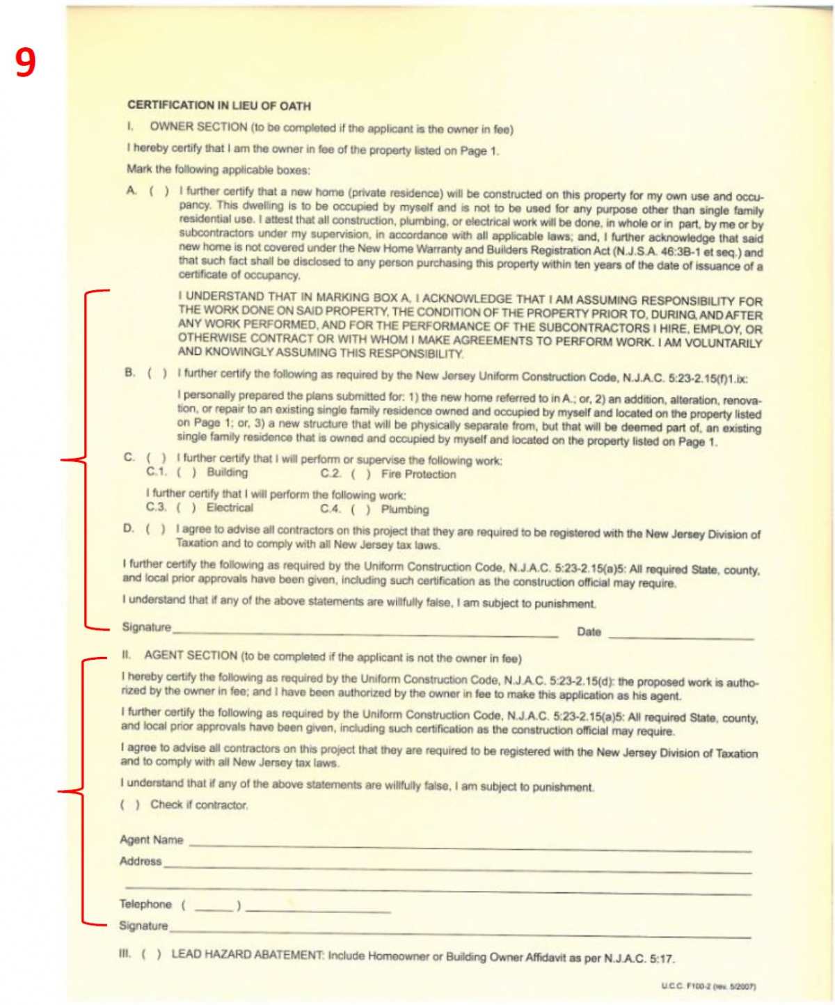 How To Fill Out a Construction Permit - Township of Florence