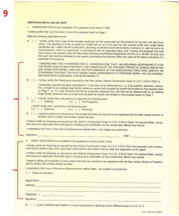 How To Fill Out a Construction Permit - Township of Florence