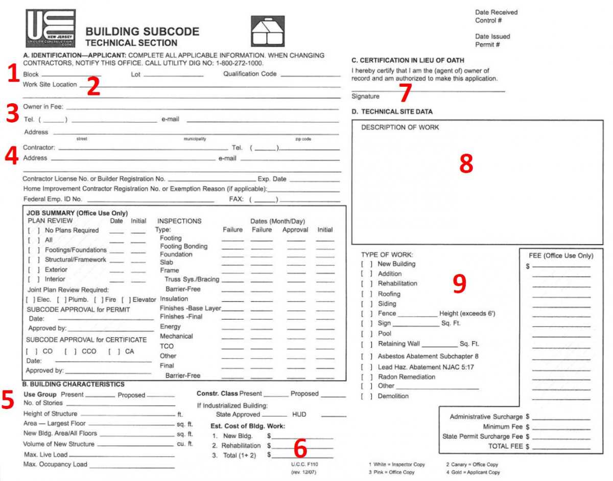 How To Fill Out a Construction Permit - Township of Florence