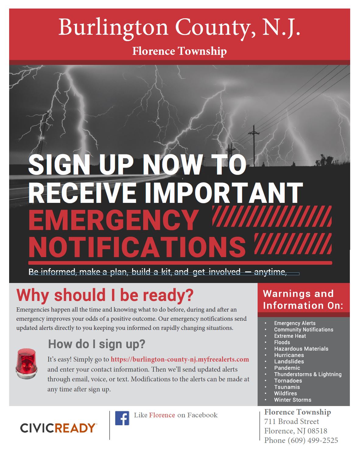 Sign Up for Emergency Notifications - Township of Florence