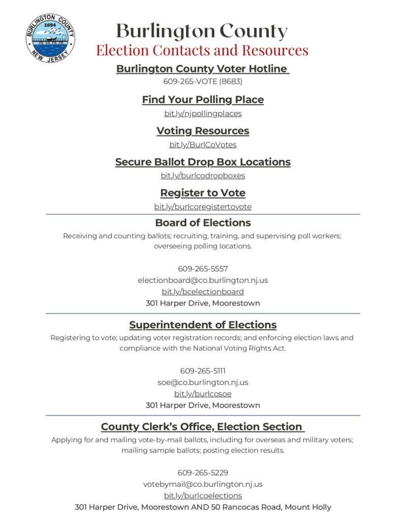 Primary Election Informational Flyer - Township of Florence
